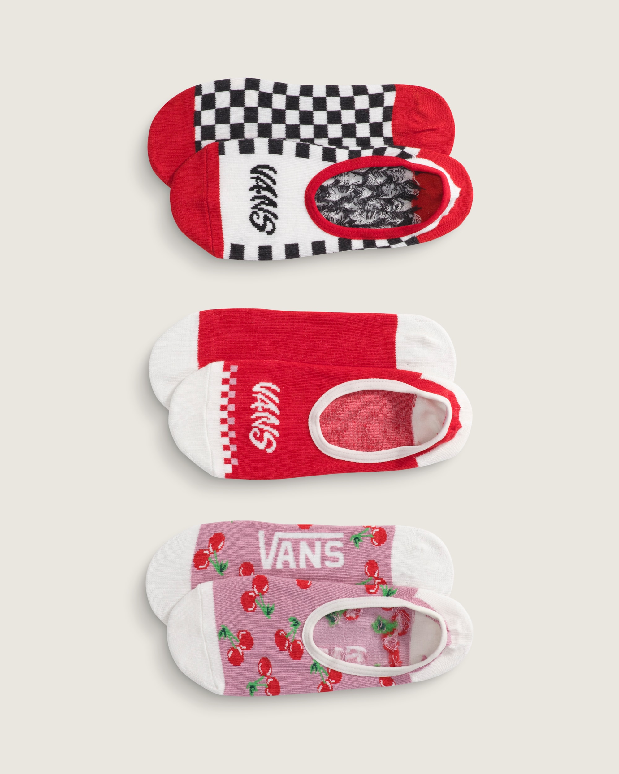 Printed Canoodle Socks 3-Pack in Racing Red | Vans