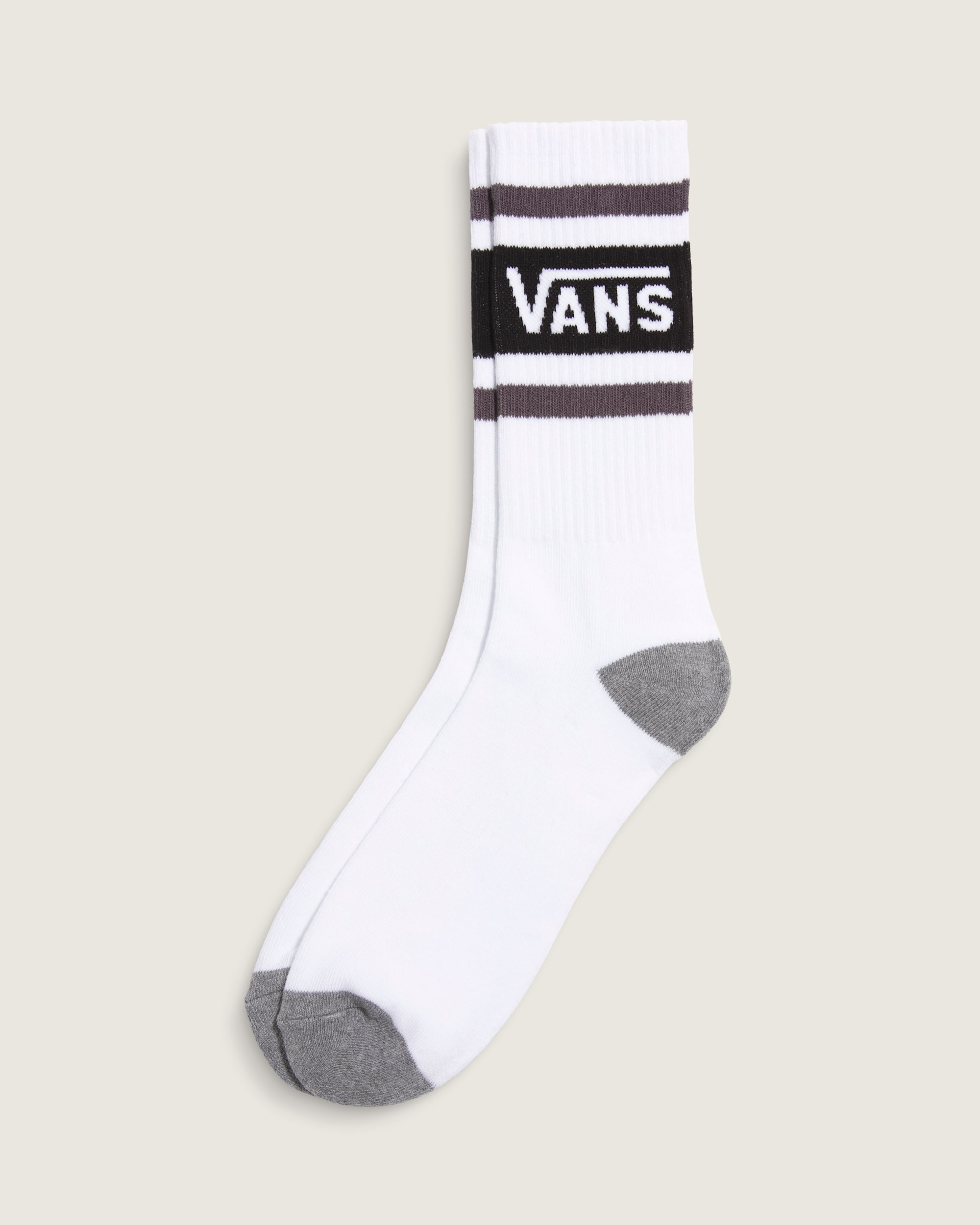 Vans Drop V Crew Socks en White / Black / Grey | Vans CA