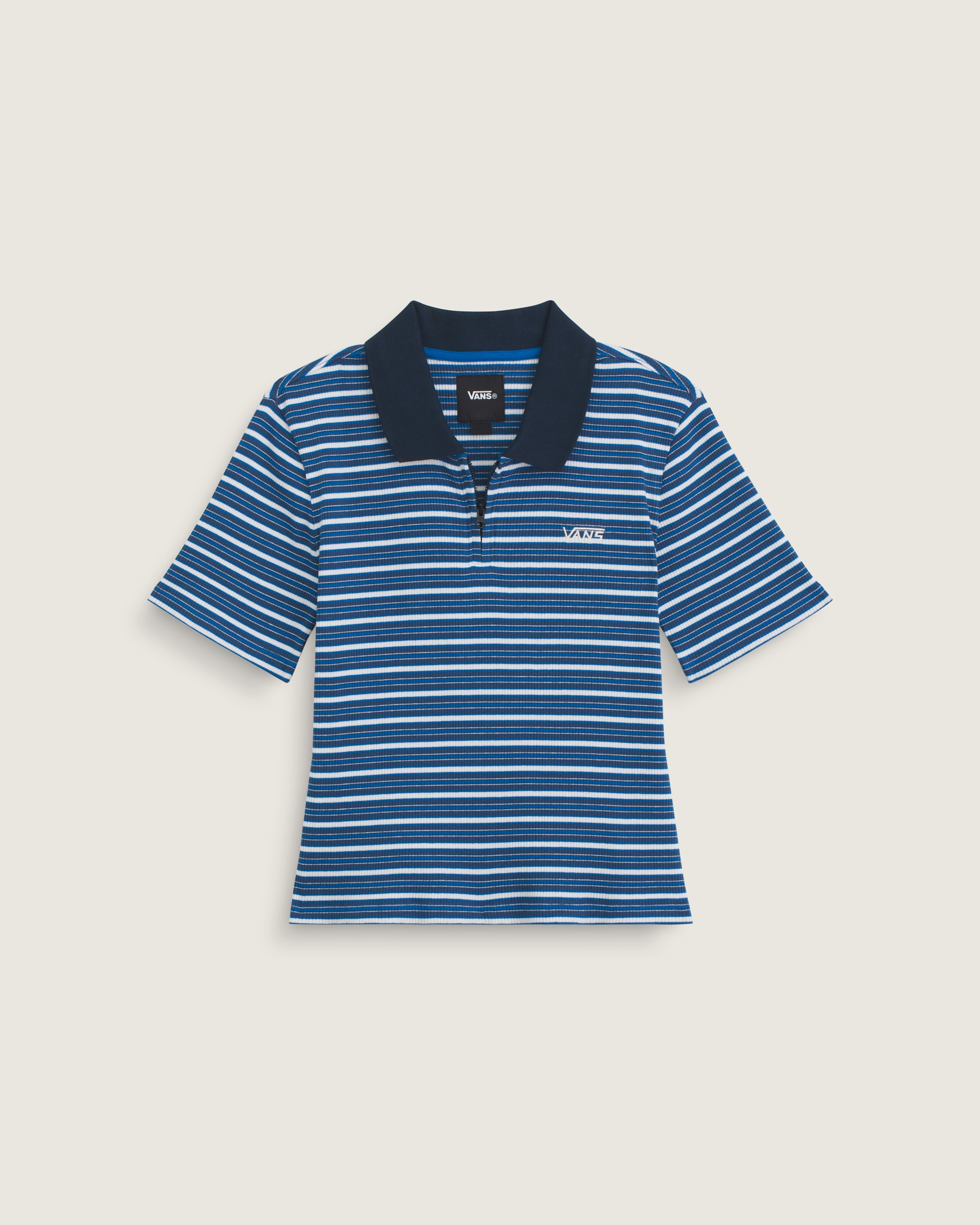 Priscilla Stripe Polo Shirt en Classic Blue | Vans CA