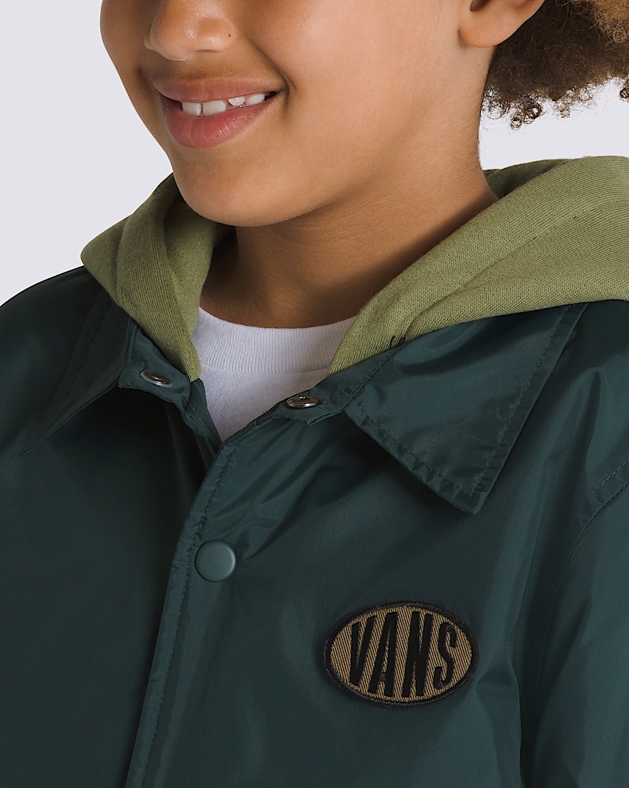 Kids Riley Coaches Jacket in Green Gables | Vans