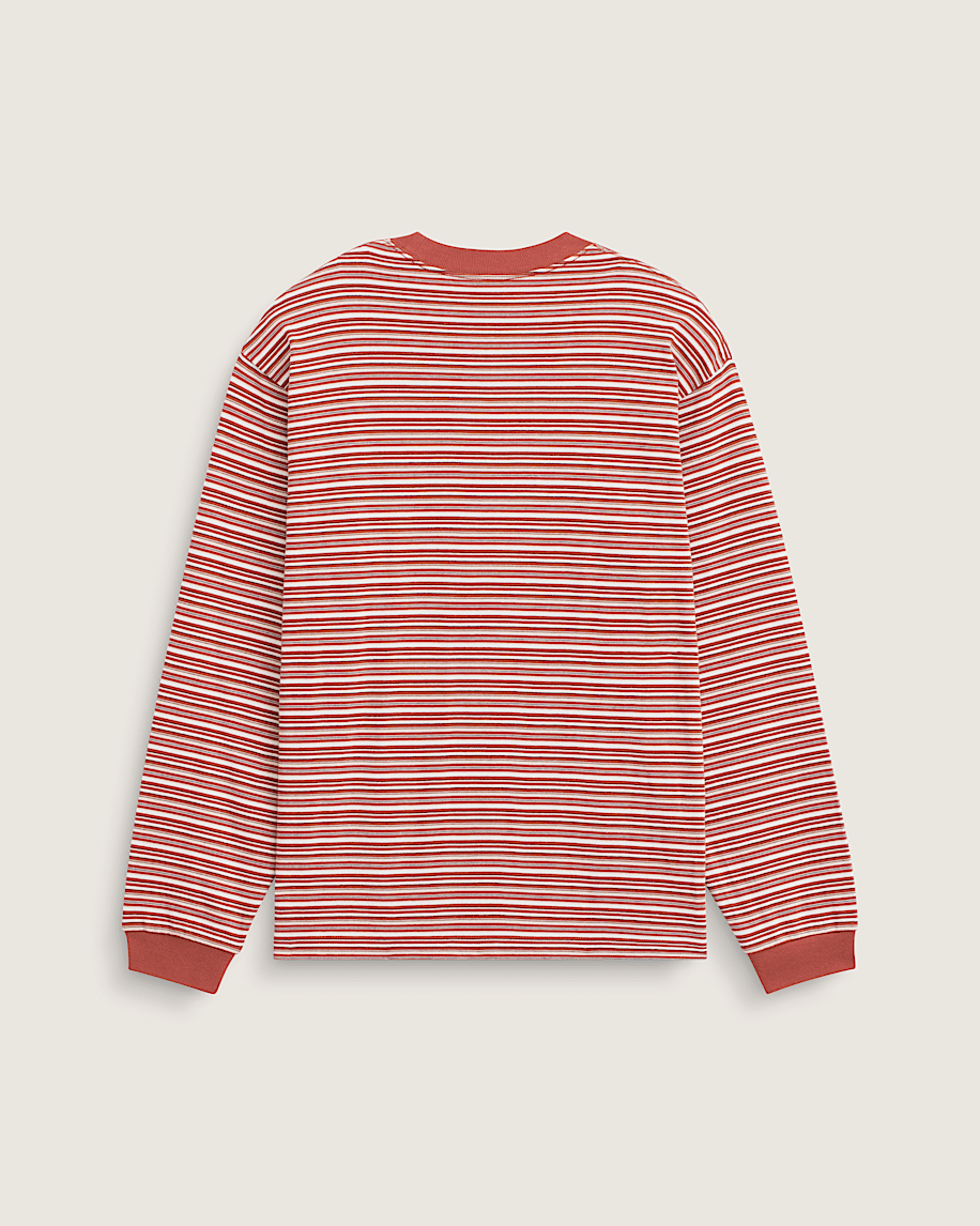 Wesley Stripe Long Sleeve Knit Shirt in Light Bronze Brown | Vans