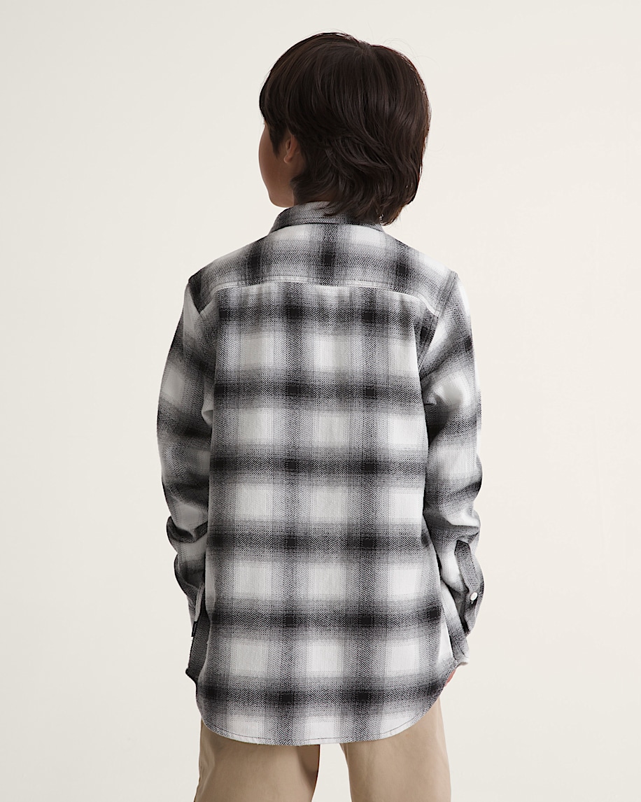 Kids Lawson Plaid Flannel Shirt en Marshmallow White / Black | Vans CA