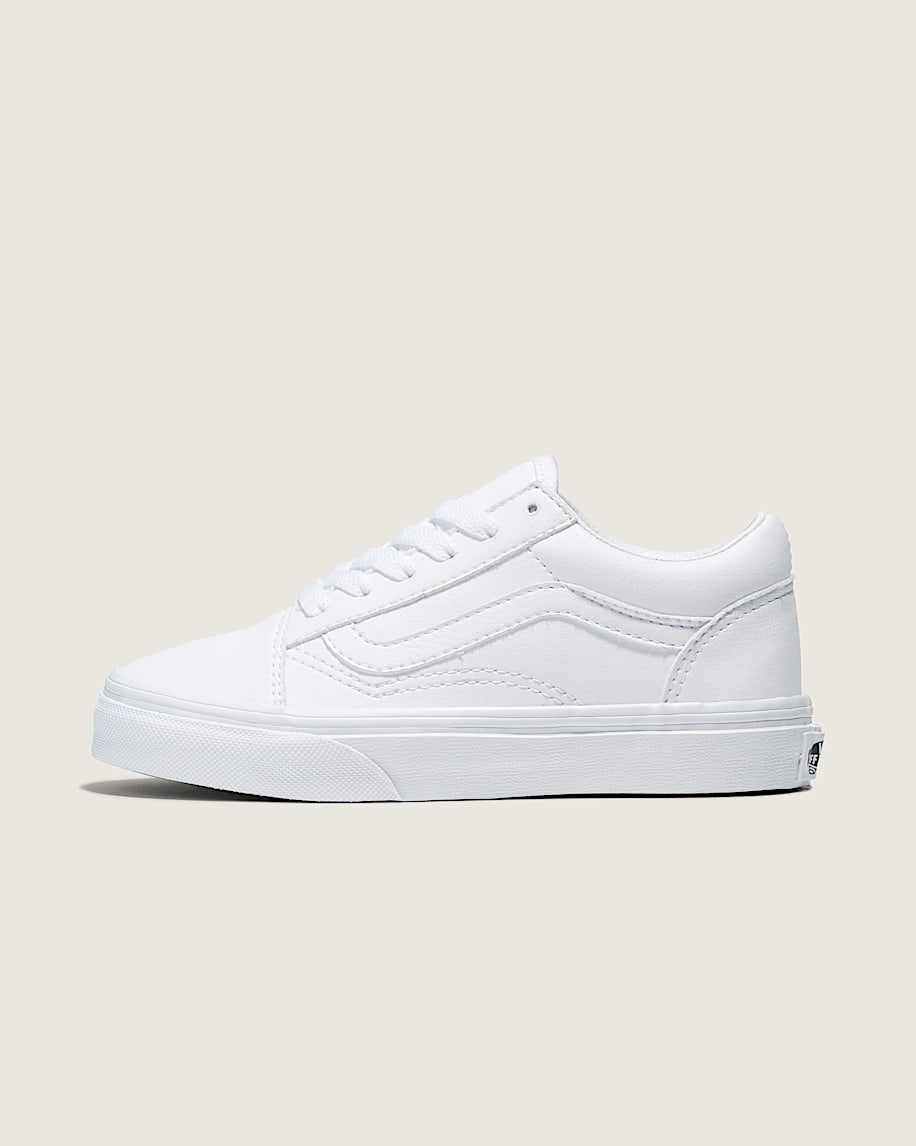 Old Skool Leather Shoe in True White | Vans