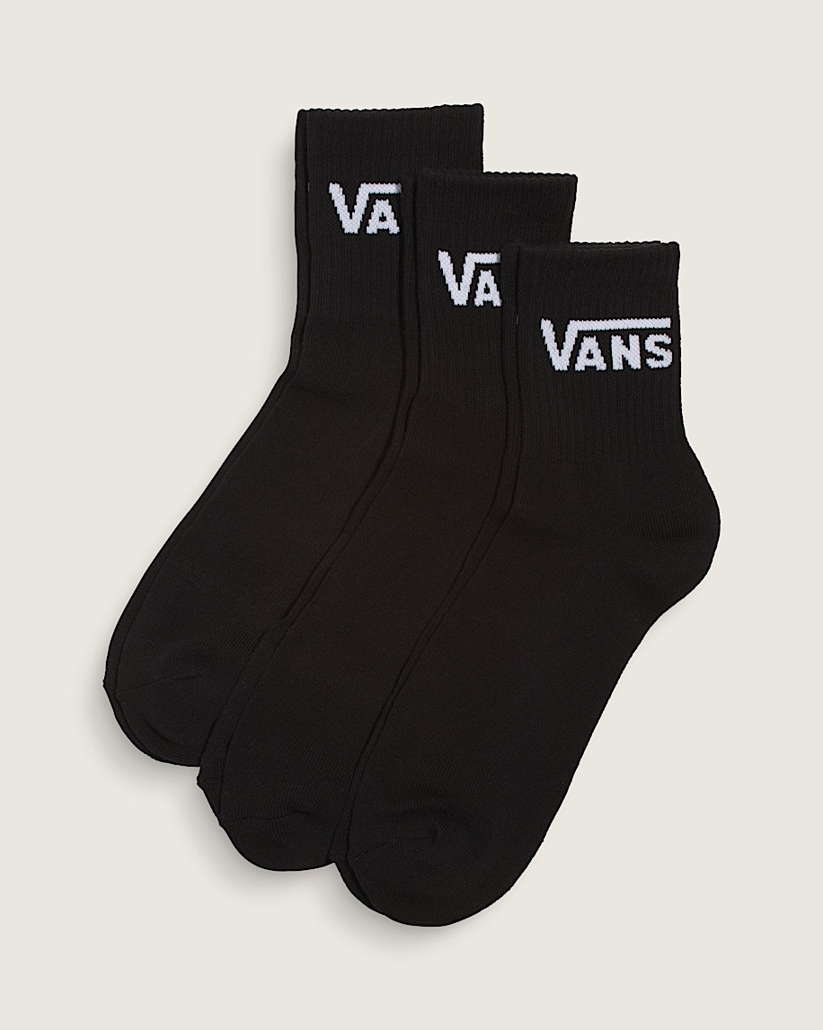 Classic Half Crew Socks 3-Pack in Black | Vans Canada