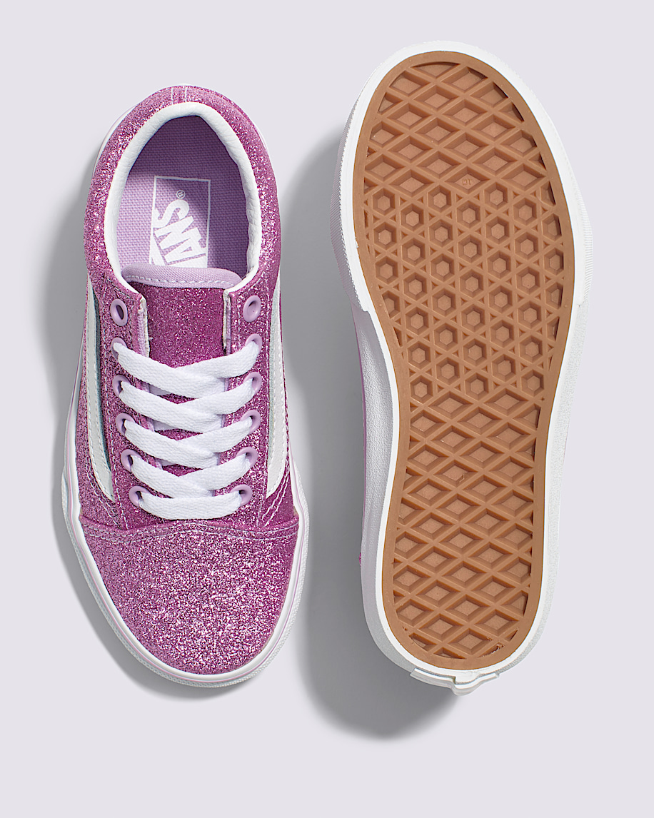 Kids Old Skool Glitter Shoe in Lilac | Vans