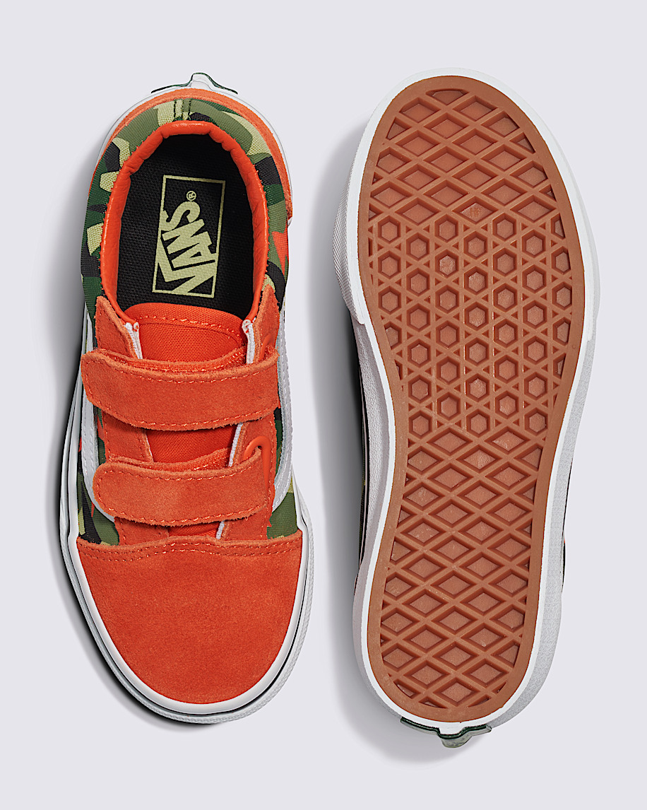 Little Kids Old Skool V Shoe in Geo Camo Orange / Multi | Vans