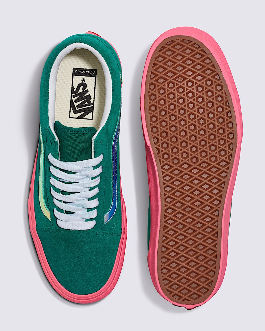 Customs Elevated Ultramarine Green Suede Platform Old Skool Shoe in ...