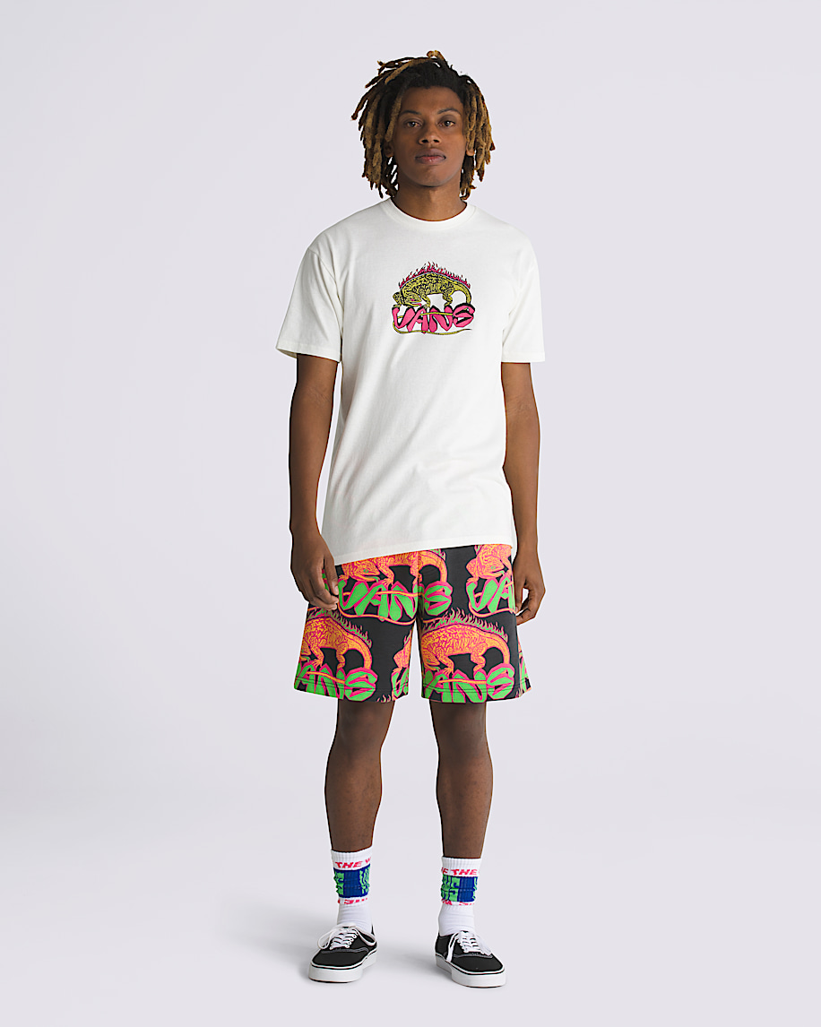 Chameleon Loose 19'' Fleece Shorts en Black / Orange / Green | Vans CA