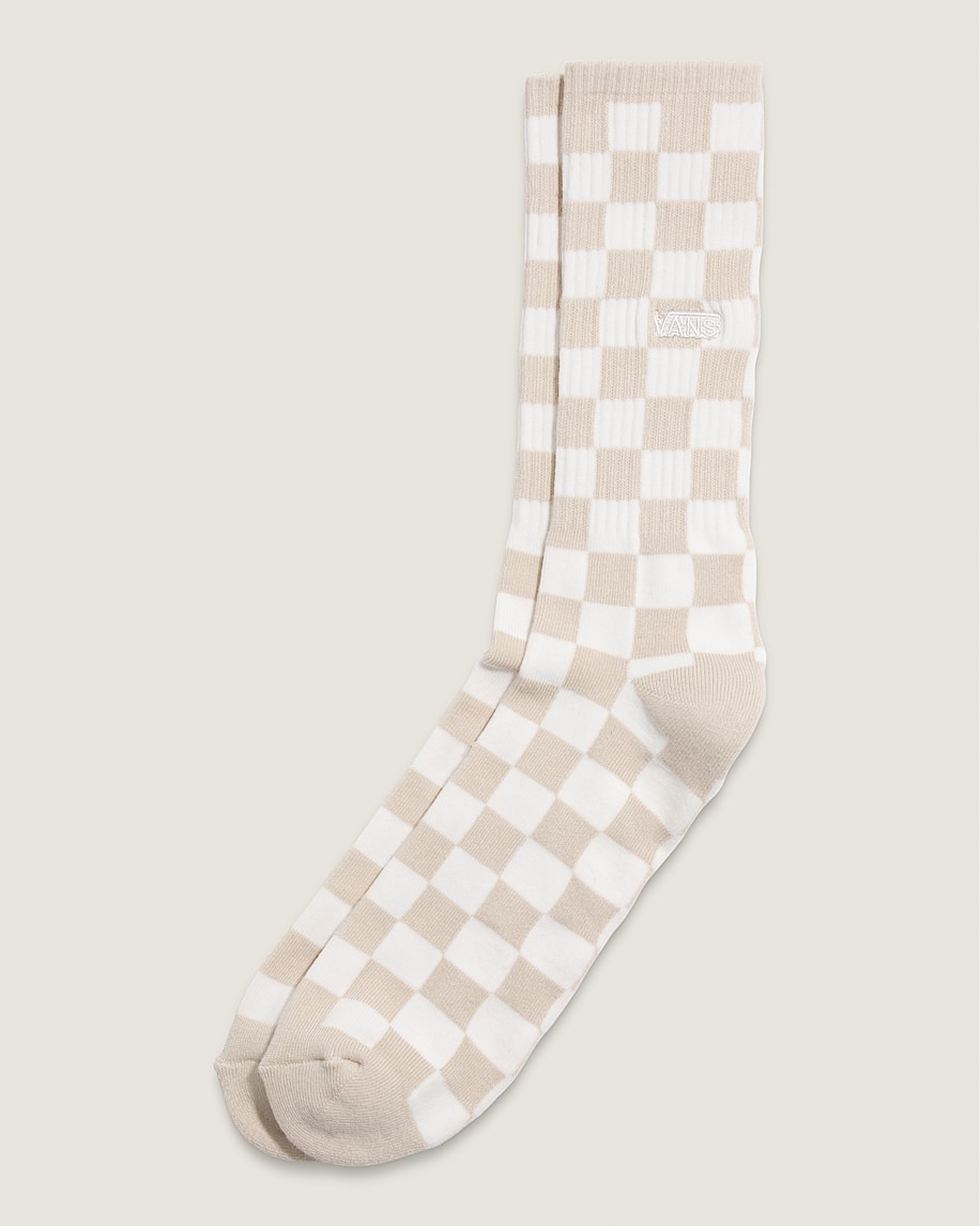 Checkerboard Crew Socks in Oatmeal Beige | Vans Canada