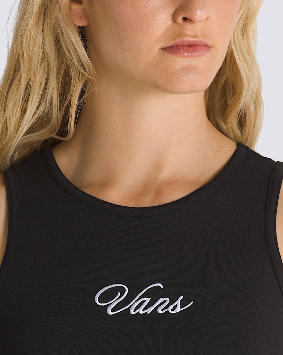 Small Staple Fitted Crop Tank in Black | Vans