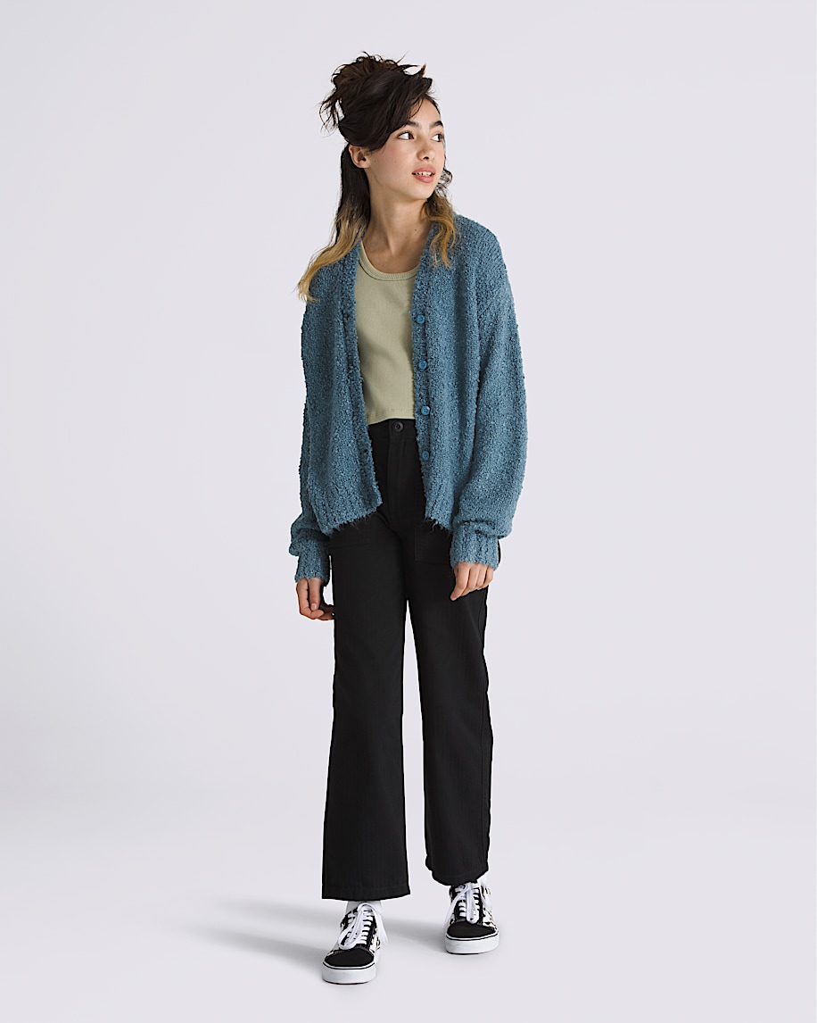 Kids Valerie Boucle Cardigan in Bluestone | Vans