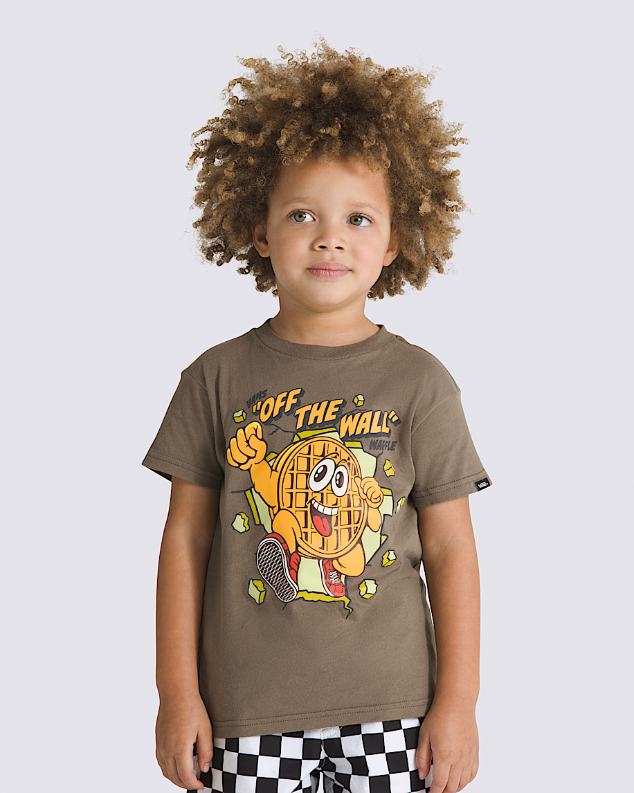 Little Kids Waffle Man T-Shirt in Bungee Cord Taupe Brown | Vans