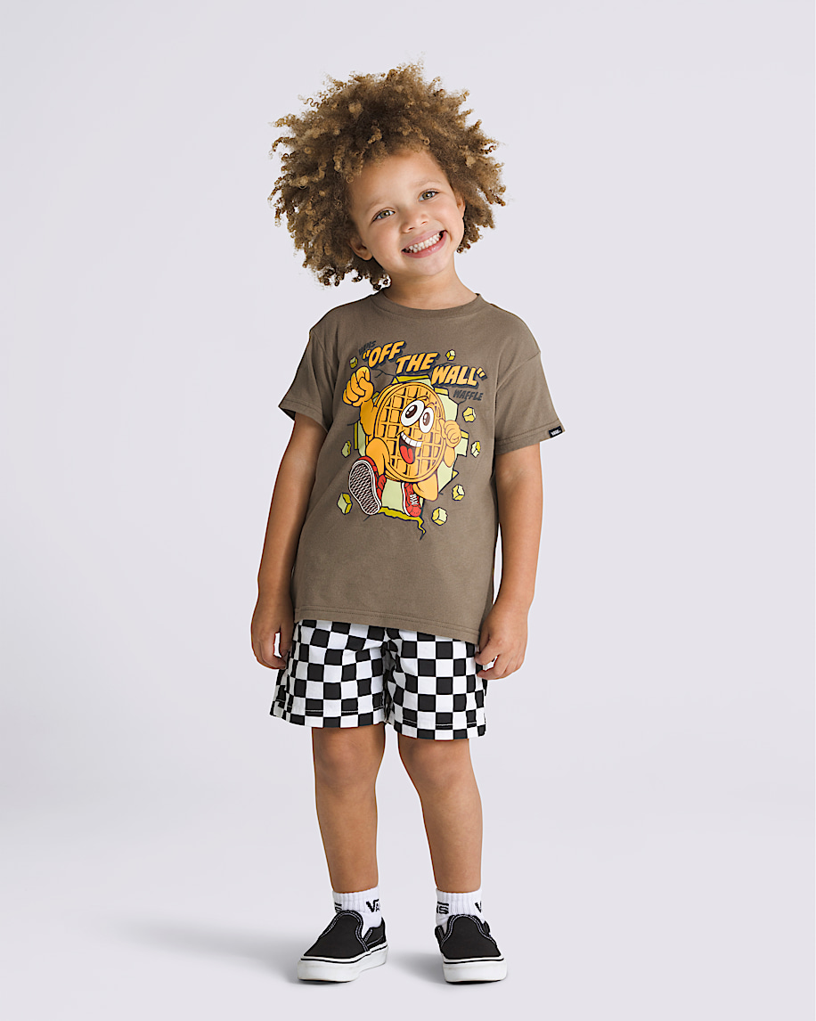 Little Kids Waffle Man T-Shirt in Bungee Cord Taupe Brown | Vans