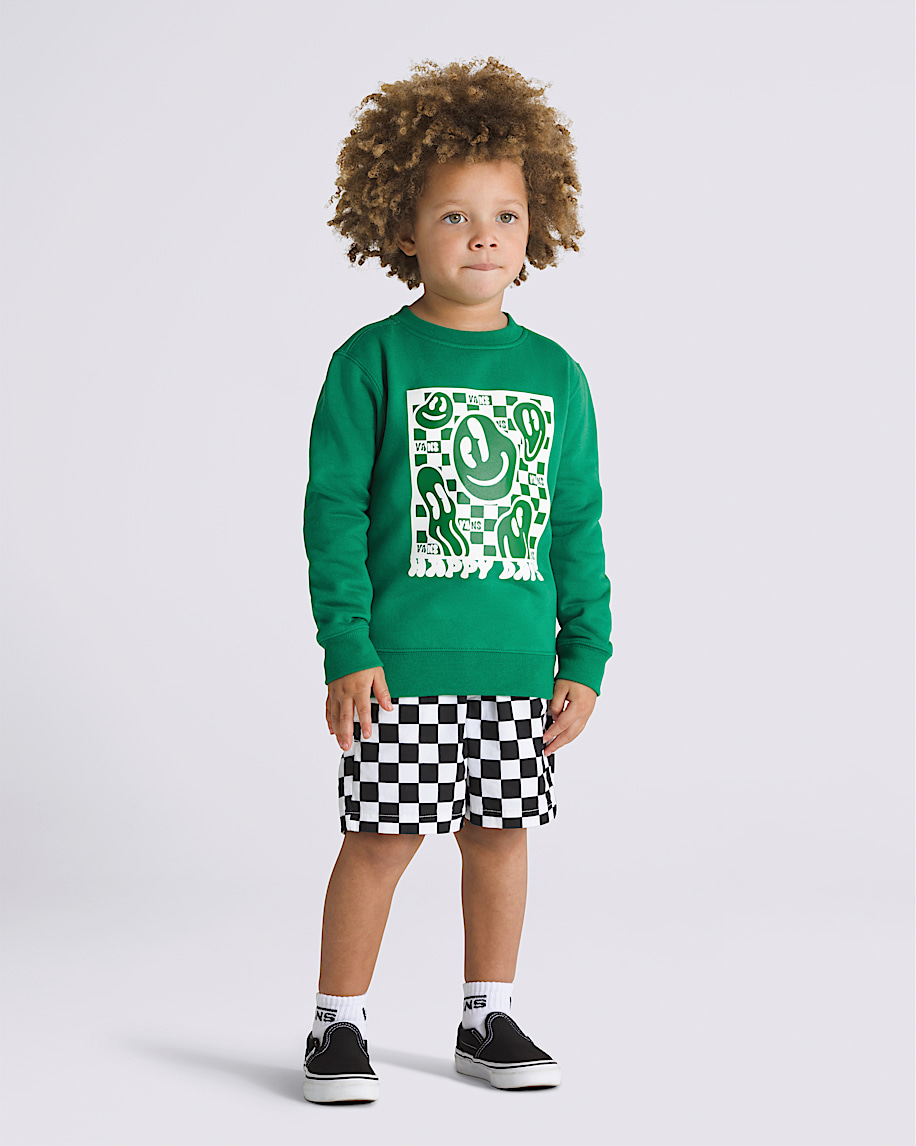 Little Kids Happy Days Crew Sweatshirt in Verdant Green | Vans