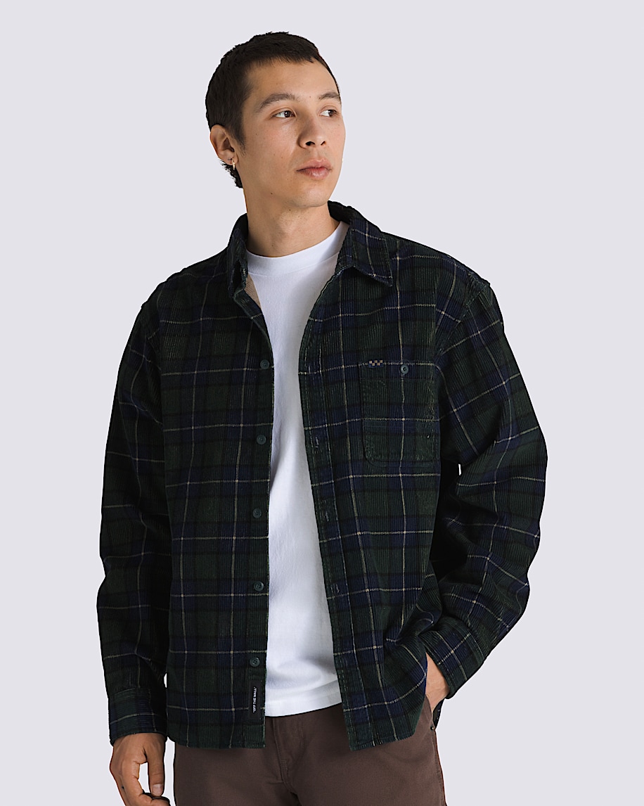 AVE Long Sleeve Woven Shirt in Scarab Black / Green | Vans