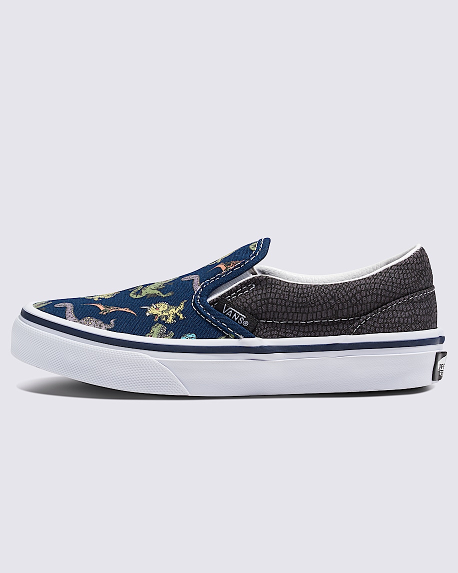 Kids Classic Slip-On Glow Shoe in Dark Blue / Grey| Vans US