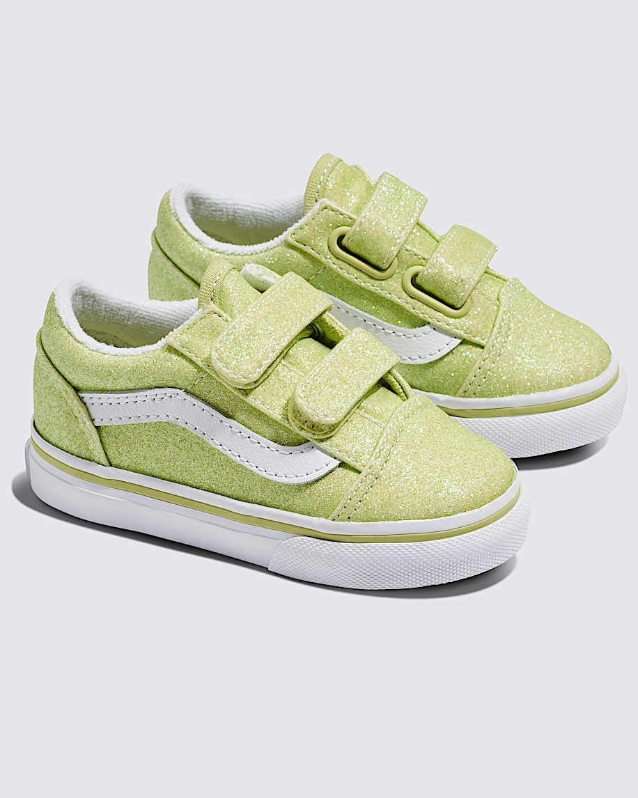 Toddler Old Skool V Glitter Shoe in Lime Green | Vans
