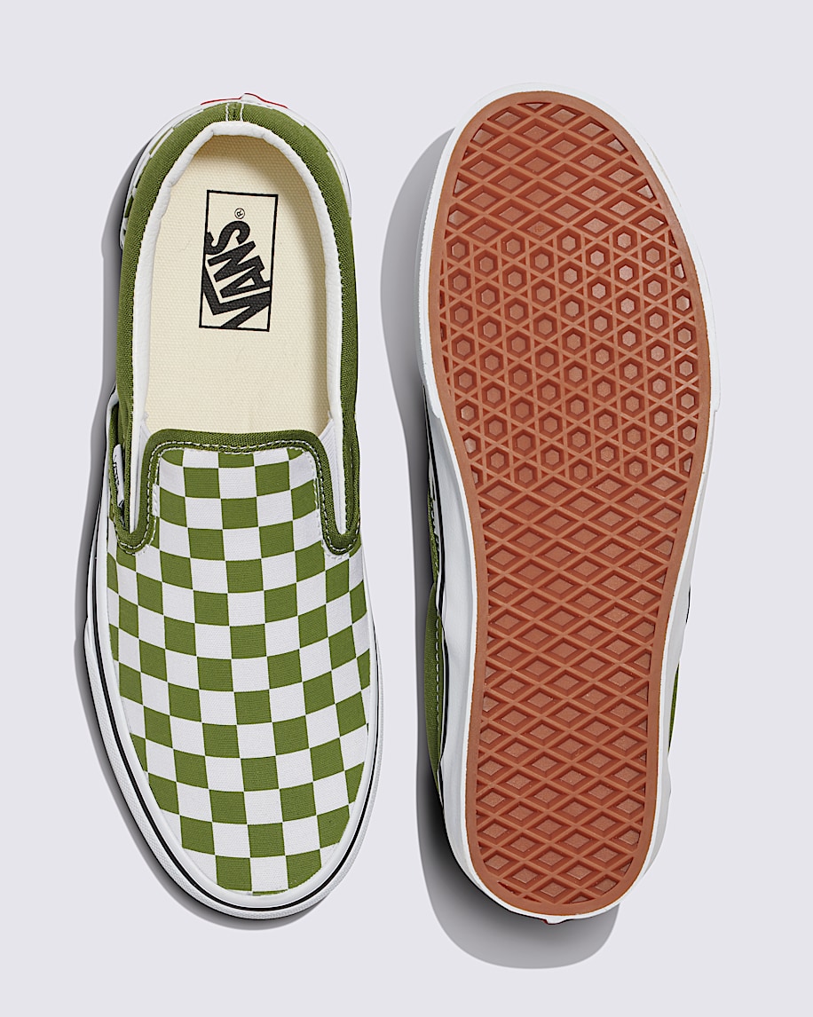 Classic Slip-On Checkerboard Shoe in Pesto | Vans