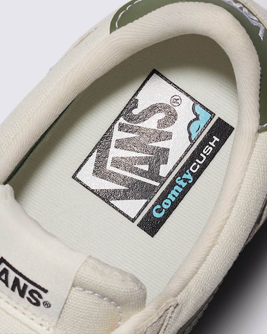 Cruze Too ComfyCush Shoe in Marshmallow White / Green | Vans