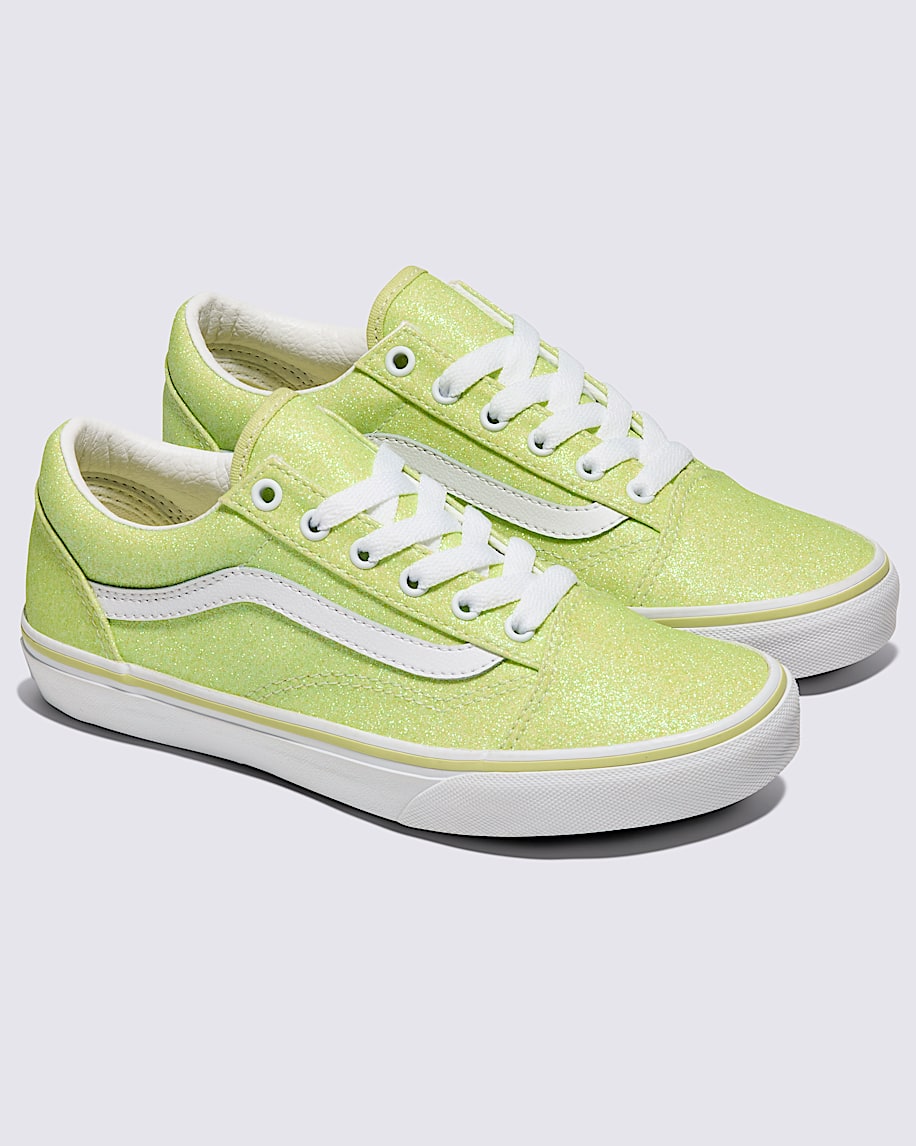 Youth Old Skool Glitter Shoe in Lime Sherbet Green | Vans Canada