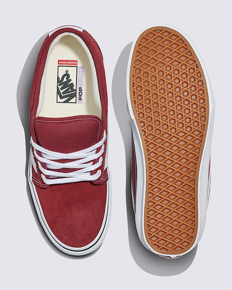 Skate Chukka Low Sidestripe Shoe in Burgundy Red | Vans