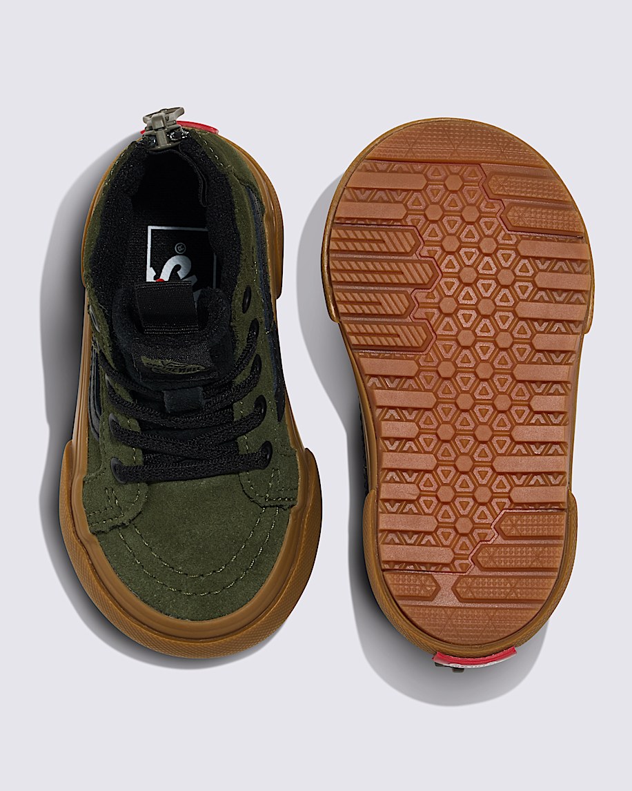 Toddler MTE Sk8-Hi Zip Shoe in Grape Leaf Green / Gum | Vans