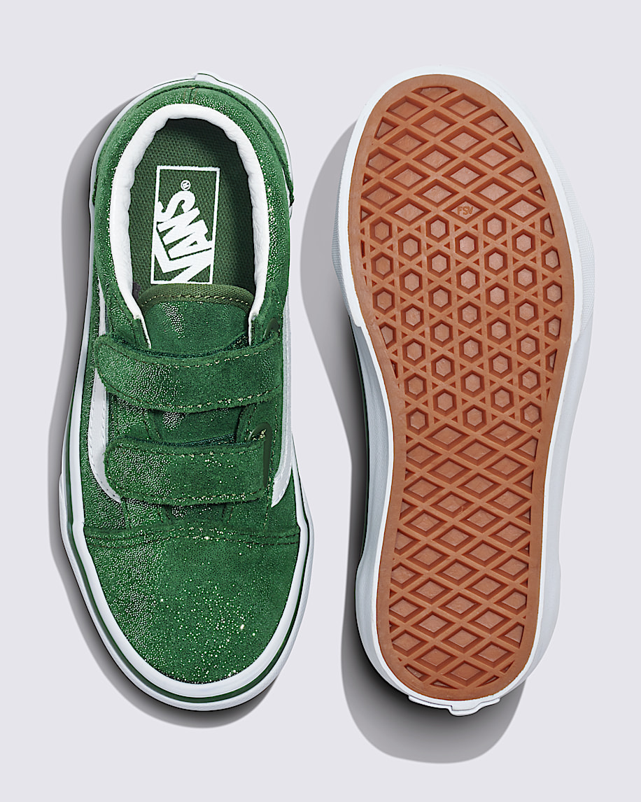 Little Kids Old Skool V Shoe en Tinsel Green | Vans CA