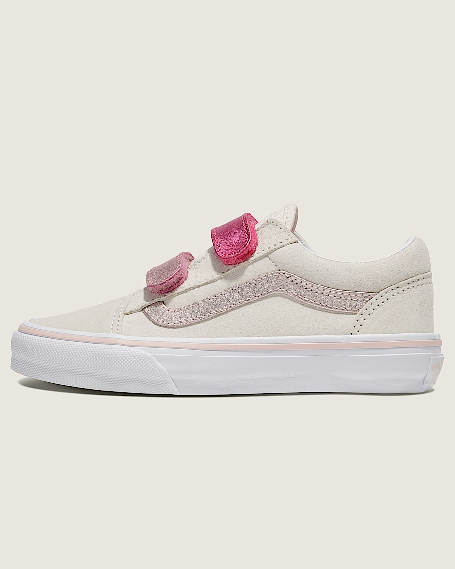 Kids Old Skool V Shoe in Marshmallow / Metallic Pink | Vans