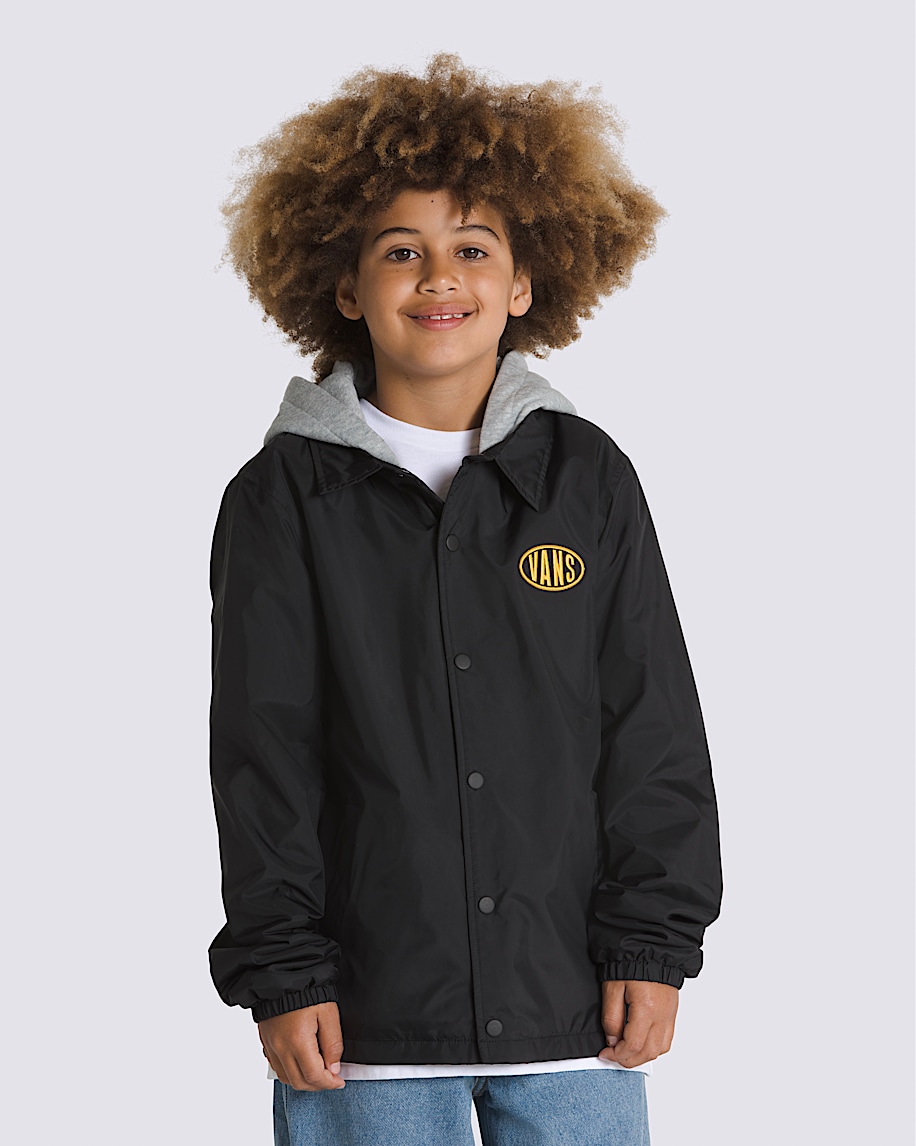 Kids Riley Coaches Jacket in Black | Vans