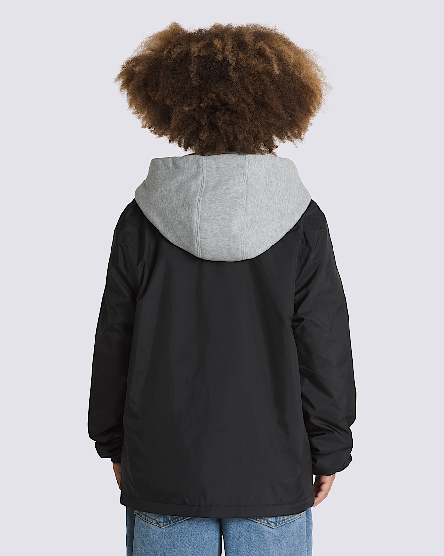 Kids Riley Coaches Jacket in Black | Vans