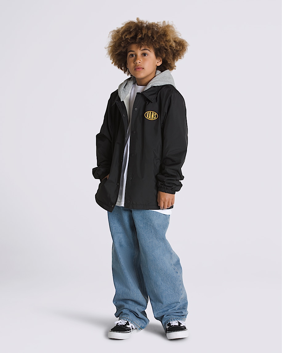 Kids Riley Coaches Jacket in Black | Vans
