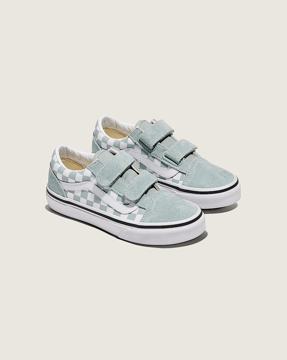 Big Kids Old Skool V Checkerboard Shoe en Pure Grey / White | Vans CA
