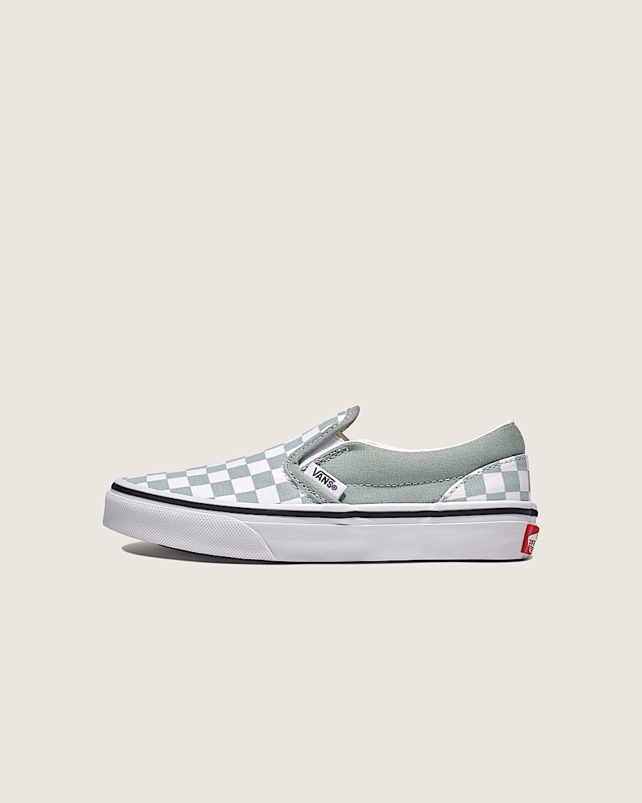Classic Slip-On Checkerboard Shoe in Pure Grey / White | Vans