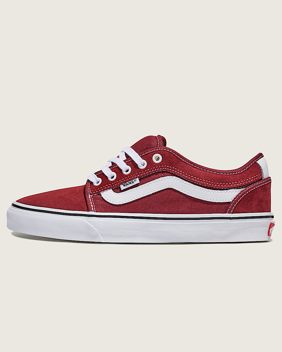 Skate Chukka Low Sidestripe Shoe in Burgundy Red | Vans