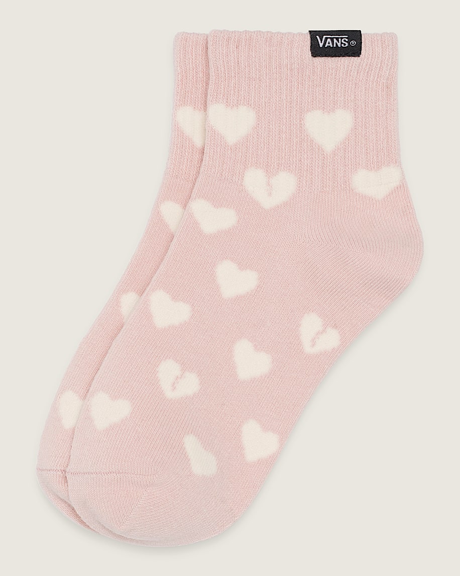 Kids Hearted Half Crew Socks in Sepia Rose Pink | Vans