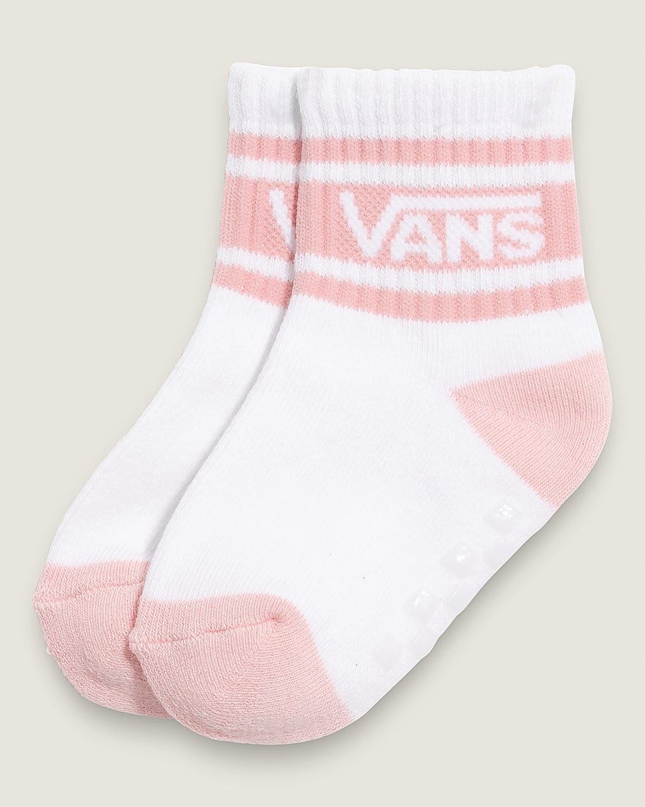 Little Kids Vans Drop V Crew Socks en White / Powder Pink | Vans CA