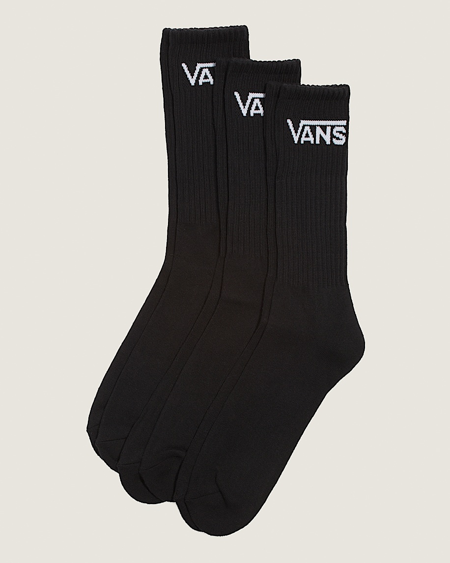 Classic Crew Socks 3-Pack in Black | Vans