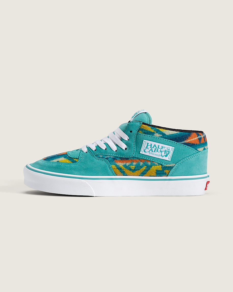 Van Doren Approved X All Nations Half Cab Shoe in Turquoise Blue | Vans