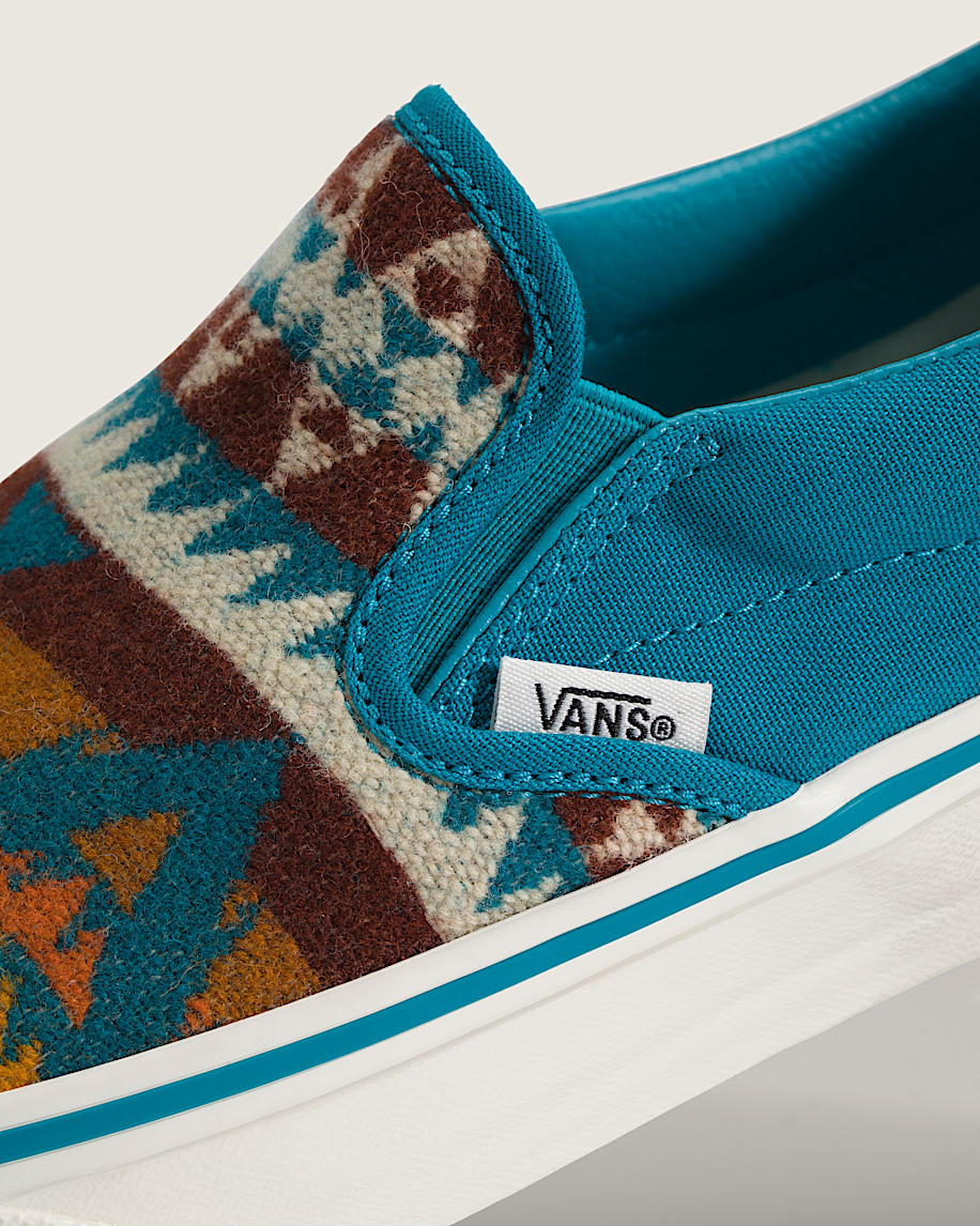 Van Doren Approved X All Nations Classic Slip-On Shoe in Turquoise Blue ...