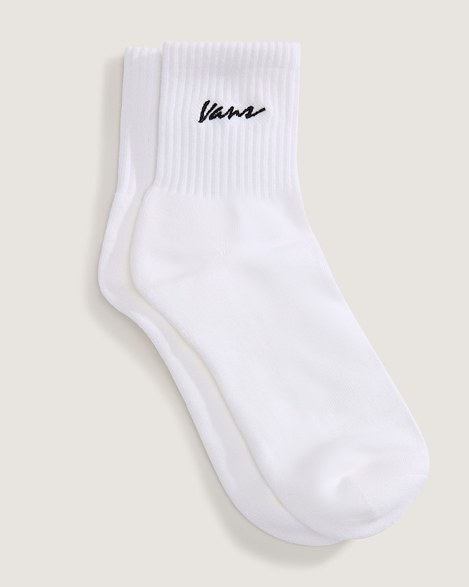 Classic Script Half Crew Socks in White | Vans