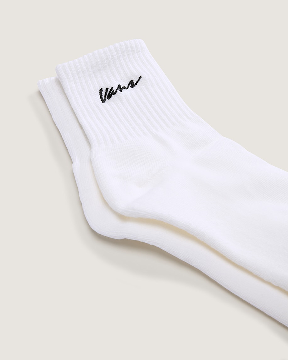 Classic Script Half Crew Socks in White | Vans