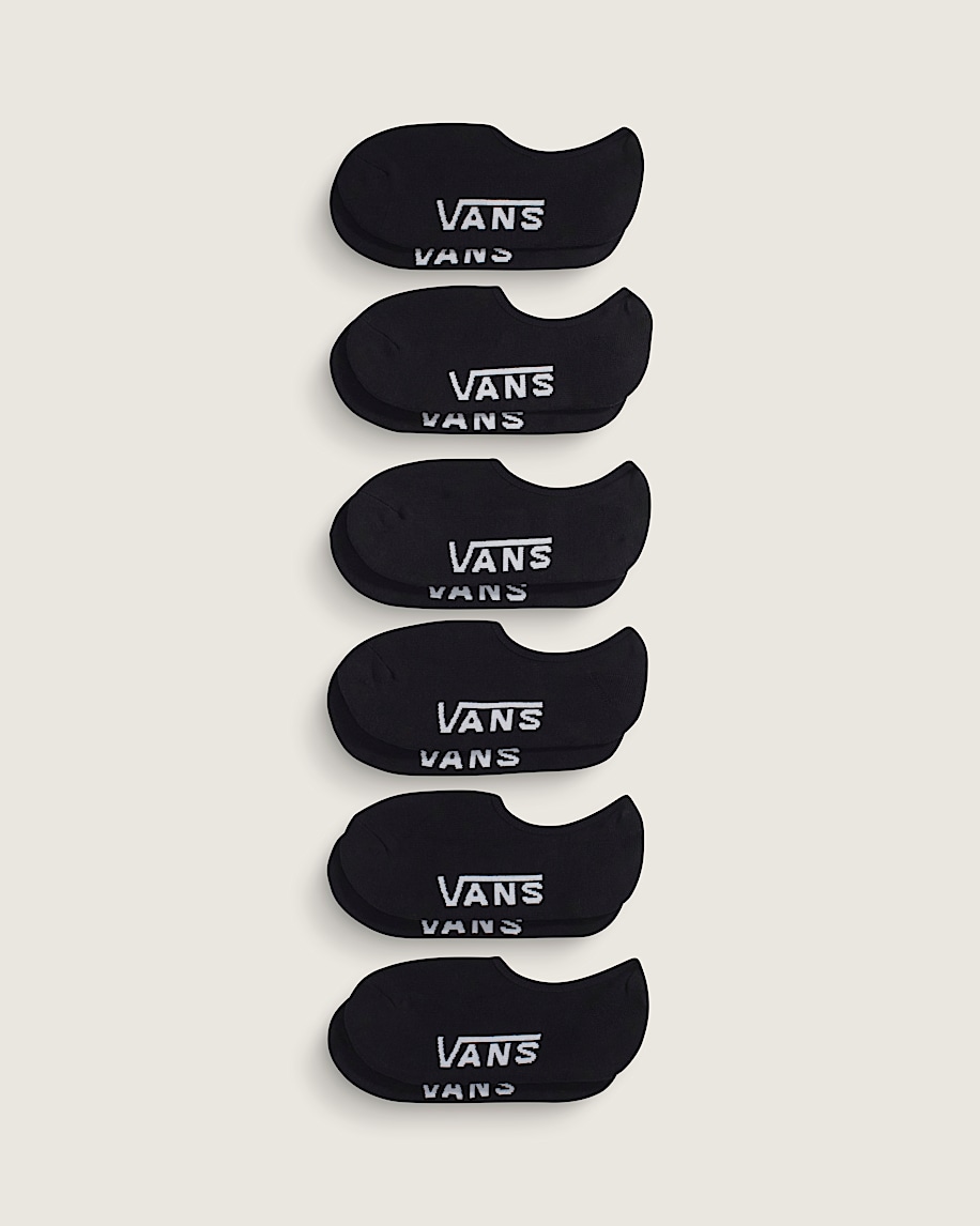 Classic No Show Socks 6-Pack in Black | Vans