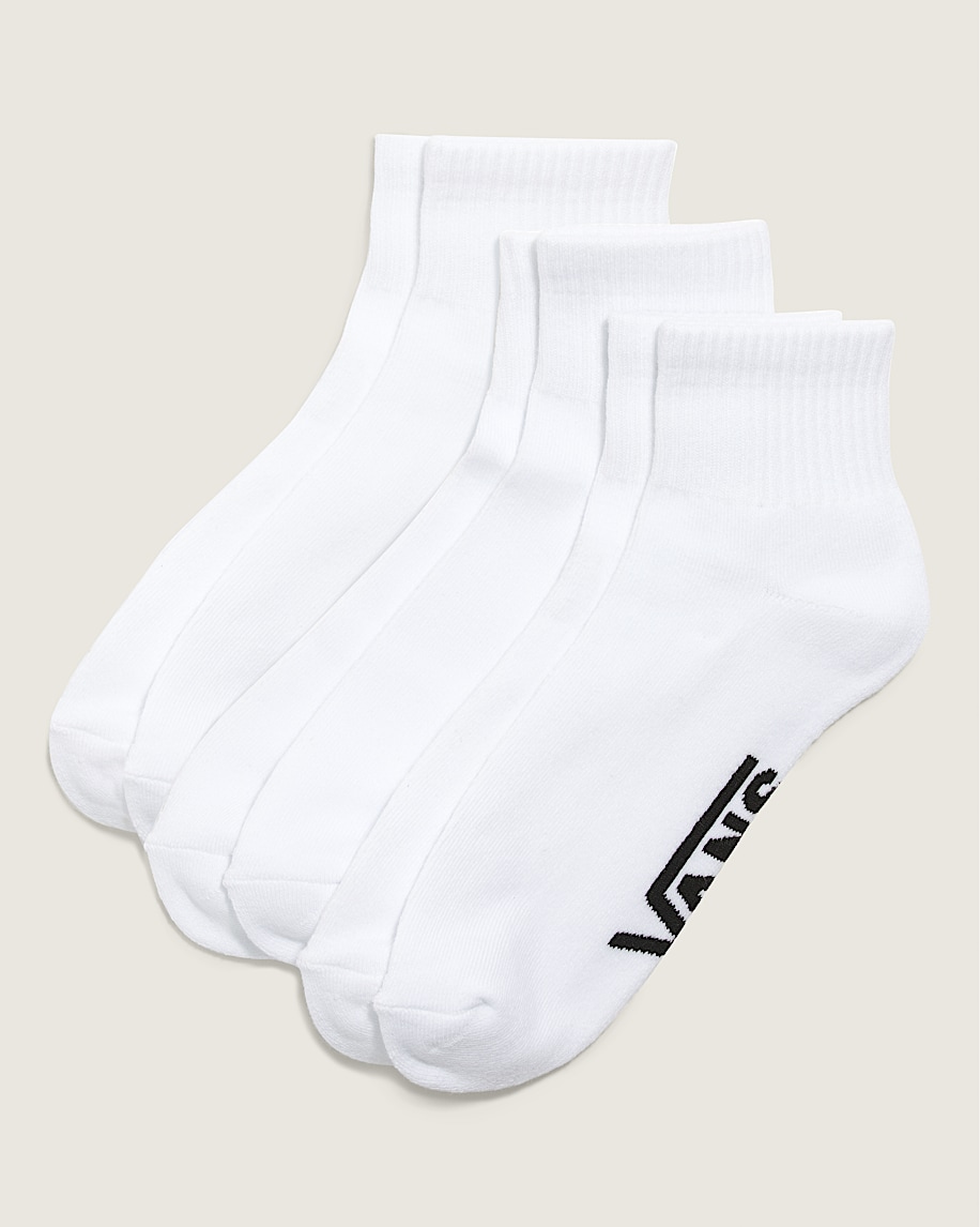 Classic Quarter Crew Socks 3-Pack in White | Vans