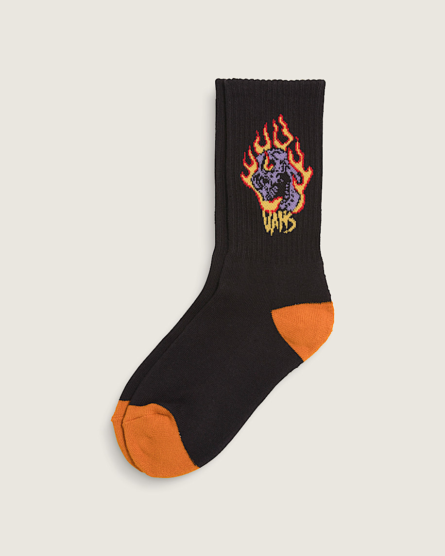 Kids Road Stop Crew Socks in Black / Purple / Orange | Vans