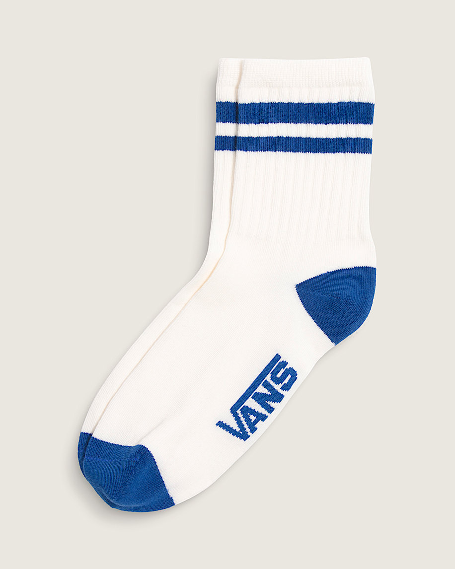 Bergman Half Crew Socks in White / True Blue | Vans