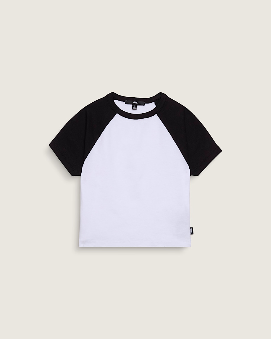 Kids Clare Raglan T-Shirt in White / Black | Vans