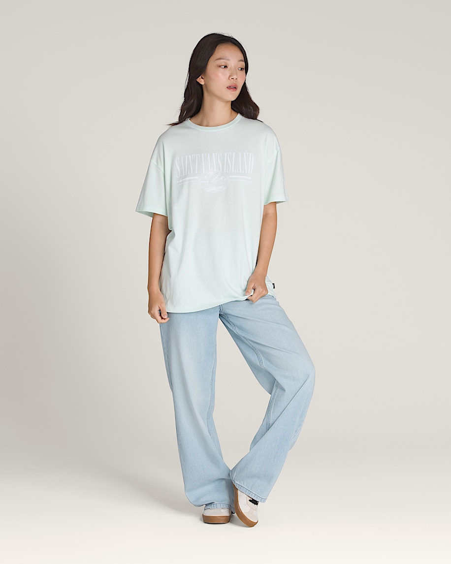 Vintage Retro Isle T-Shirt in White Mint | Vans