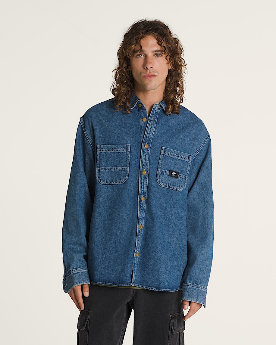 Stevens Denim Long Sleeve Shirt in Vintage Indigo Blue | Vans